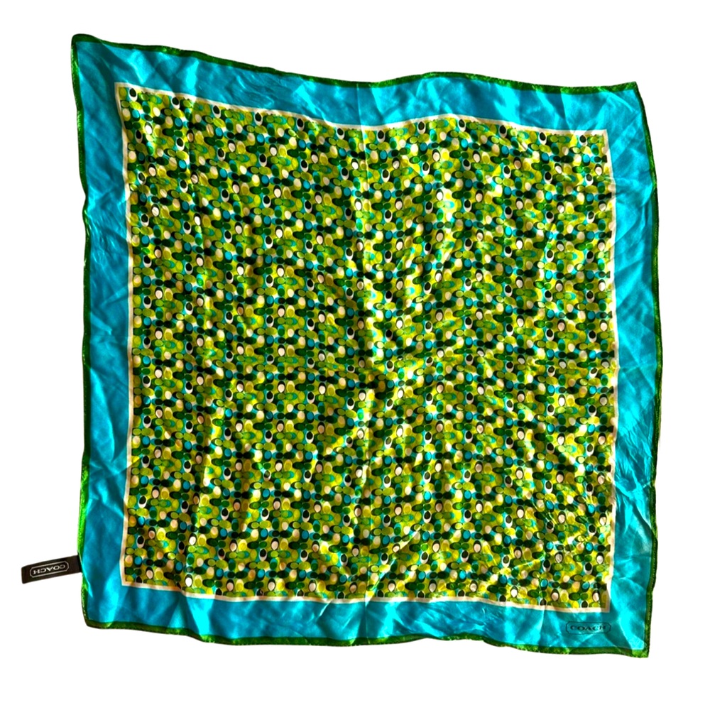 2000s Coach Signature Mini C's Print Silk Square Scar… - Gem